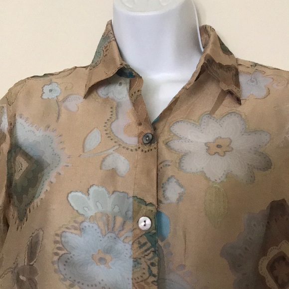 West End | Tops | Sheer Fall Colors West End Button Down Shirt | Poshmark